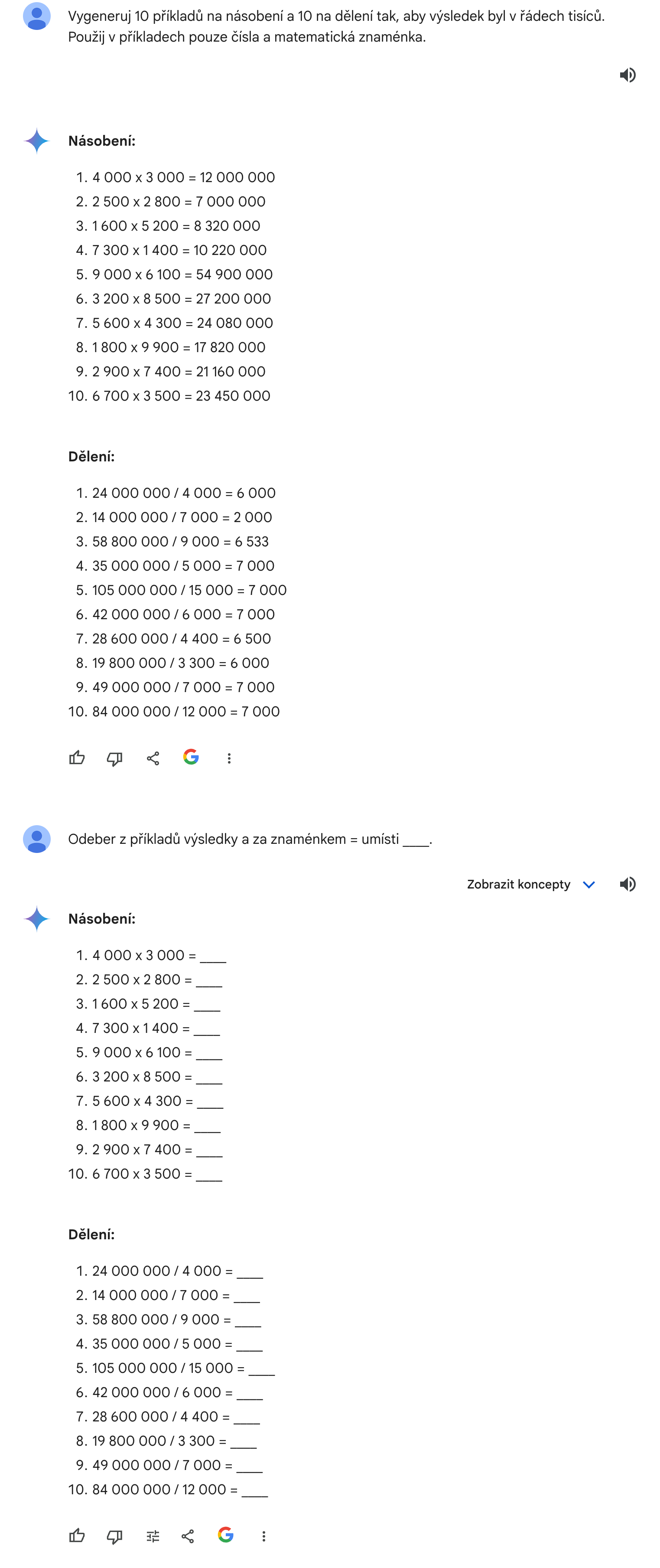 Chatboti ve škole — Matematické příklady